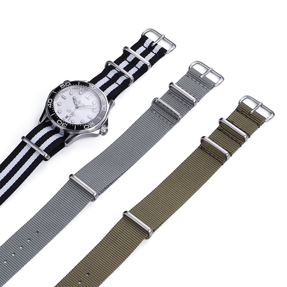 Premium Quality Herringbone 20mm 22mm Nylon Strap Seatbelt Nylon Watch ...
