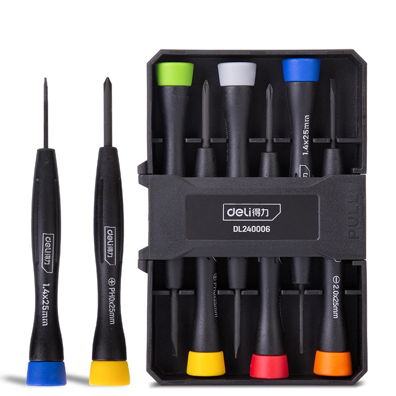 Deli Tools 6Pcs Precision Screwdriver Set Slotted/Phillips Screwdriver ... Deli Tools 6Pcs Precision Screwdriver Set Slotted/Phillips Screwdriver ...