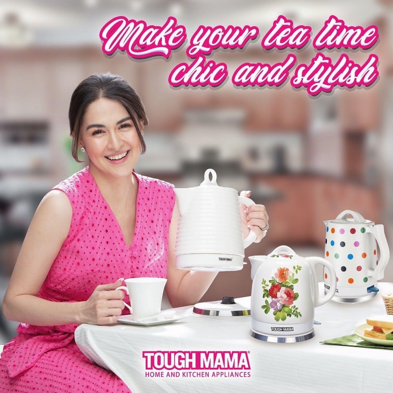 Tough Mama NTMJK16-CRM Ceramic Electric Kettle Floral Russian Kettle ...