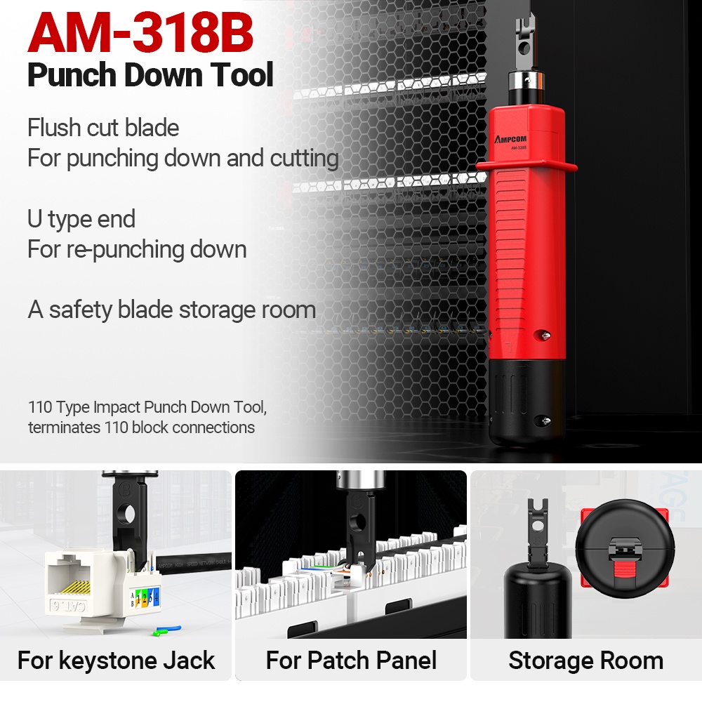 AMPCOM Network Tool Kit, 12 in 1 Professional Portable Ethernet ...