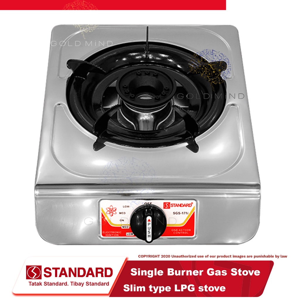 Standard Gas Stove Single Burner LPG stove Stainless Steel (Slim type ...