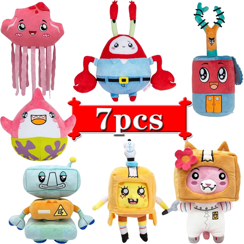 LankyBox and SpongeBob SquarePants Plush Toys Thicc Shark Foxy Boxy ...