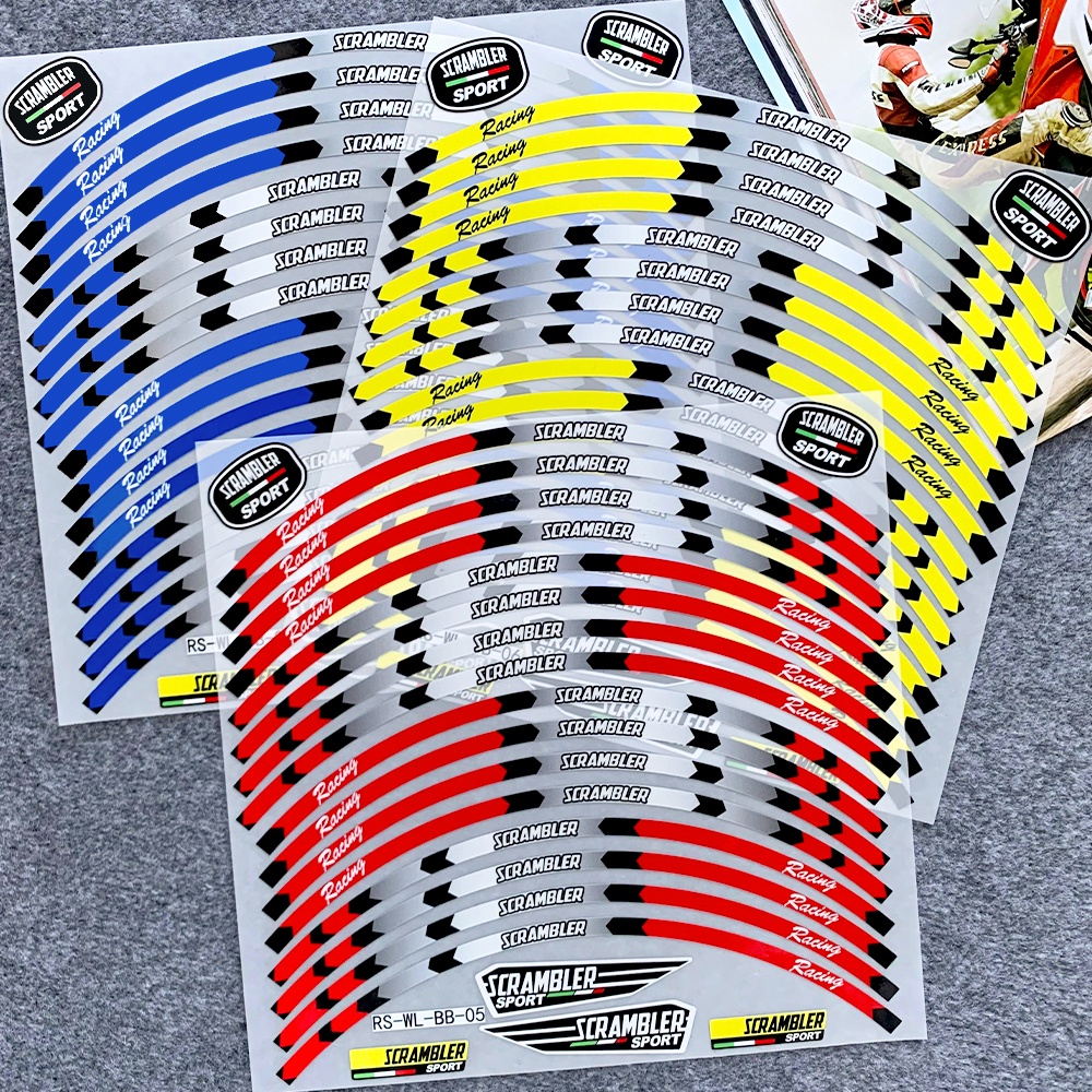 For Ducati Motorcycle Reflective Wheel Mags Decals Tape Stickers ...