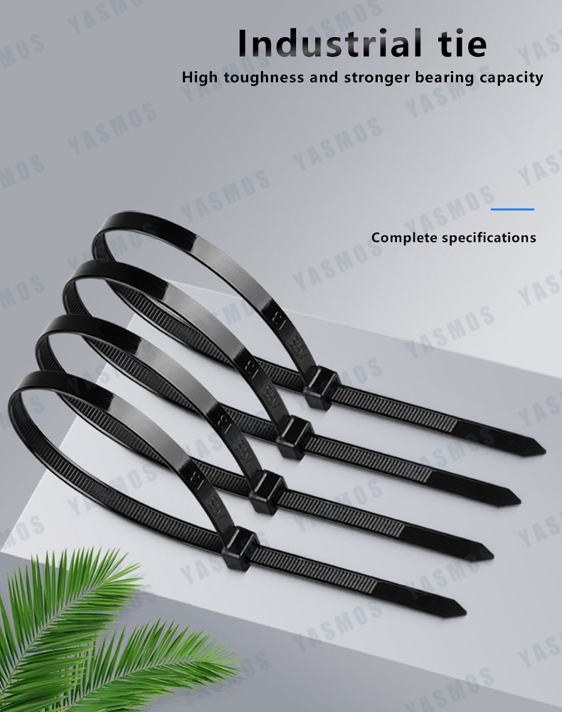 (100pcs) Black Cable Ties High Quality Heavy Duty Nylon Cable Ties for ...