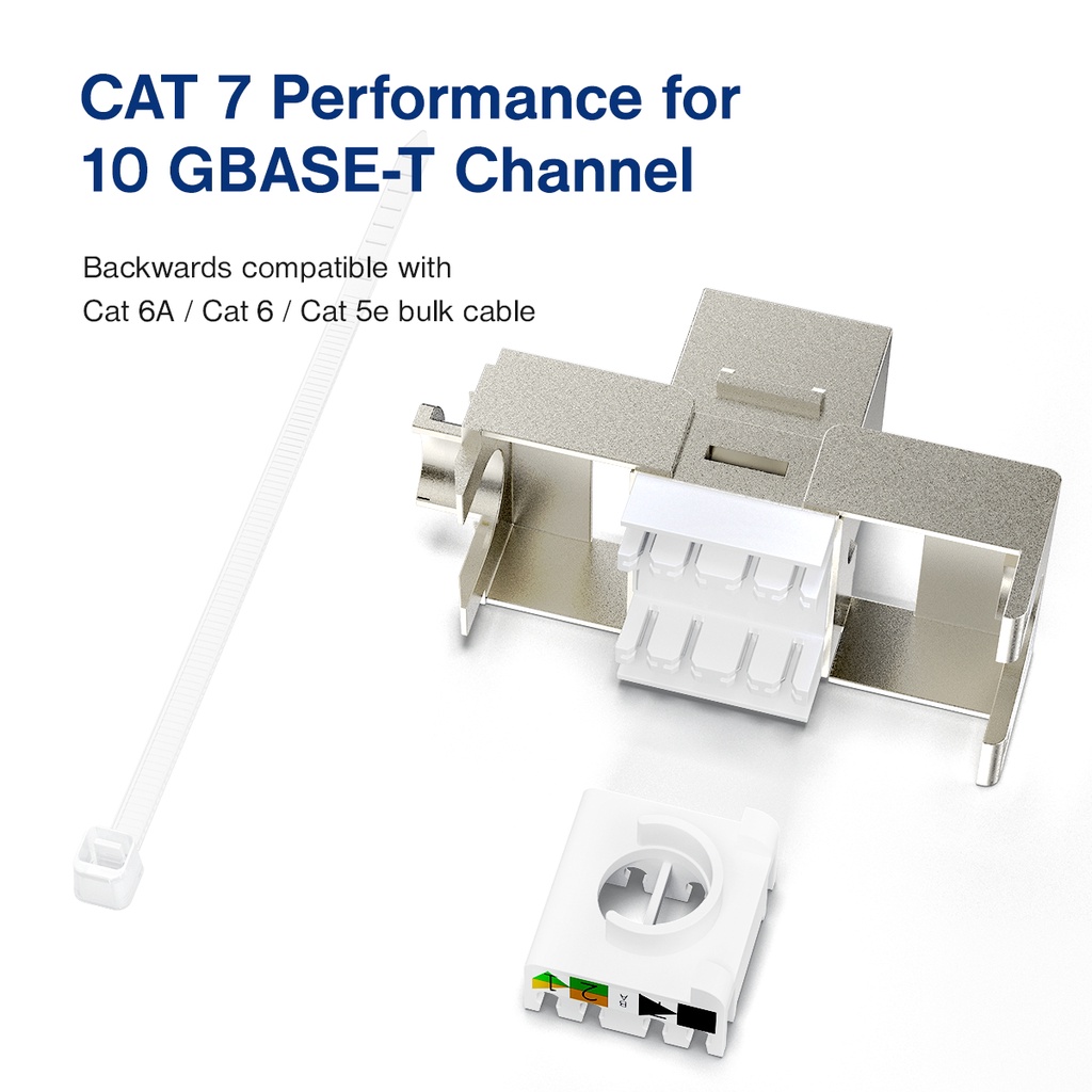 AMPCOM CAT7 Keystone Jack, Fluke DSX 8000 Passed AMPCOM Shielded Zinc ...
