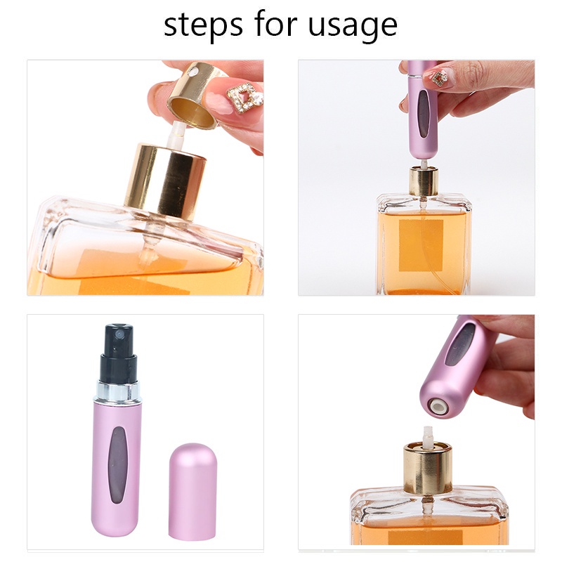 5ml Portable Perfume Bottle - Refillable Mini Spray for Travel ...