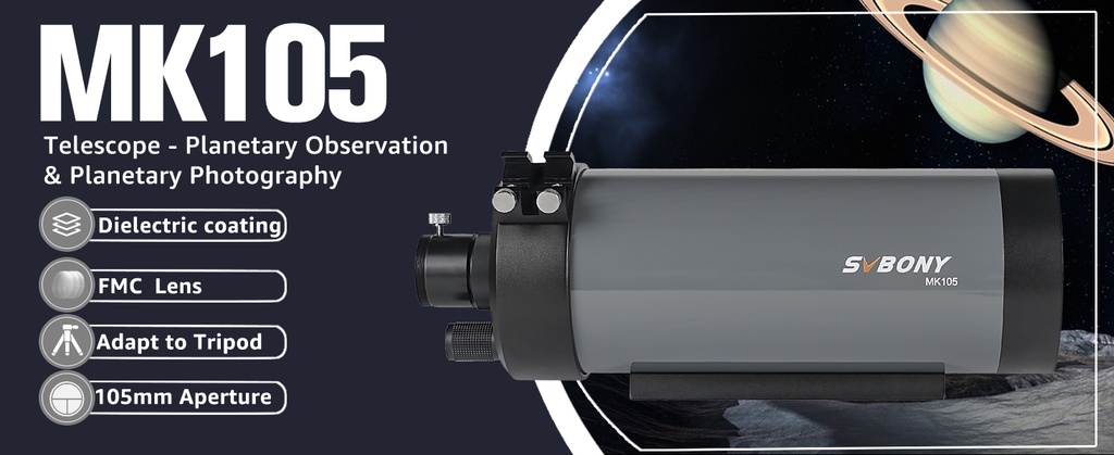 SVBONY MK105 Long Focus Telescope105/1365 Dielectric Coatings Catadioptric for Planetary Visual ...