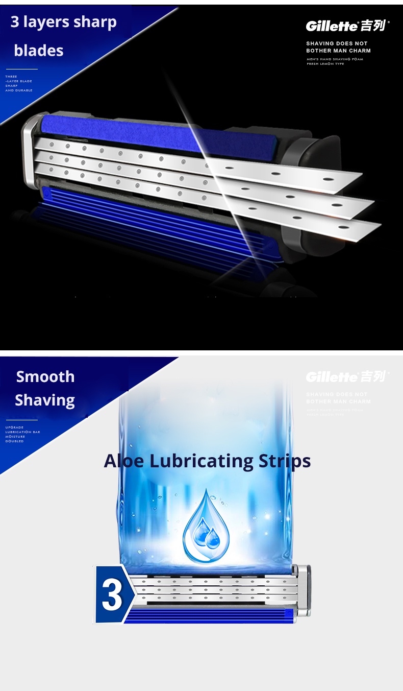 Gillette Vector 3 Men's Razor Shaving Blades Safety Razors Beard Hair ...