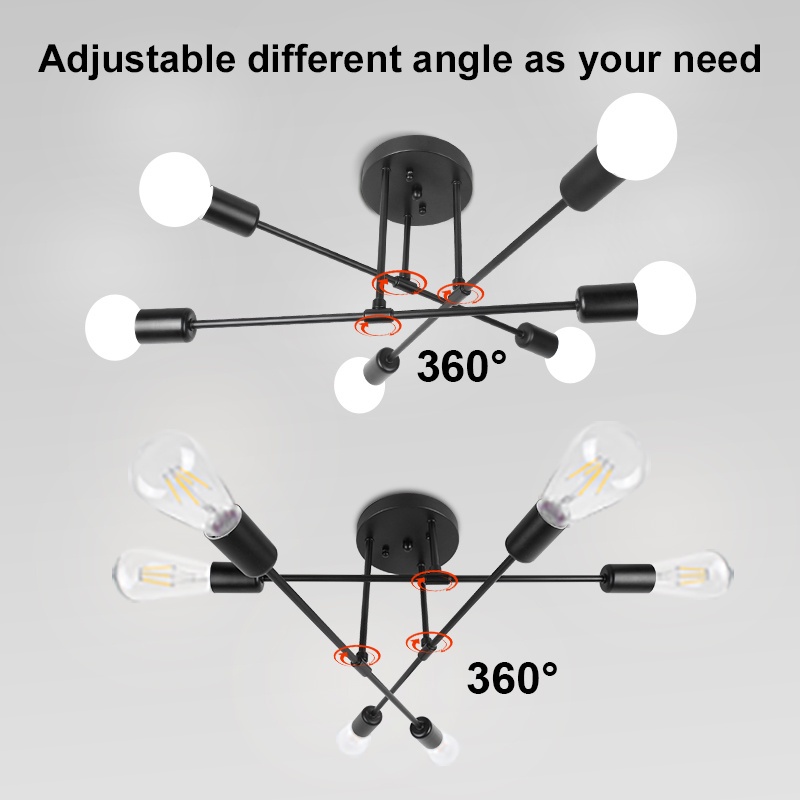 CANMEIJIA Nordic LED Chandelier Modern Iron Pendant Light Fixture ...