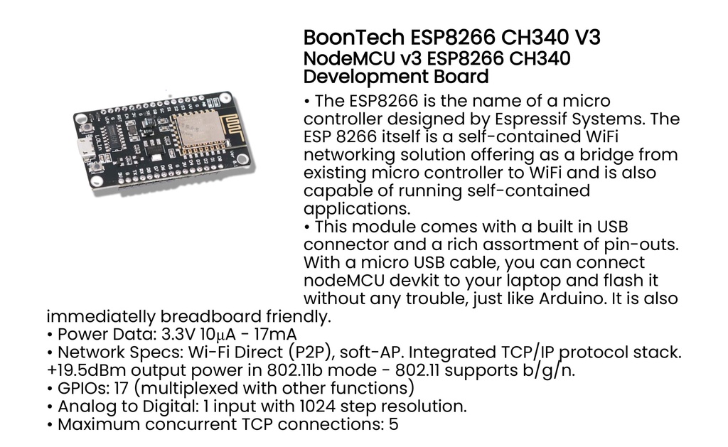 BoonTech ESP8266 CH340 V3 NodeMCU v3 ESP8266 CH340 Development Board | Shopee Philippines