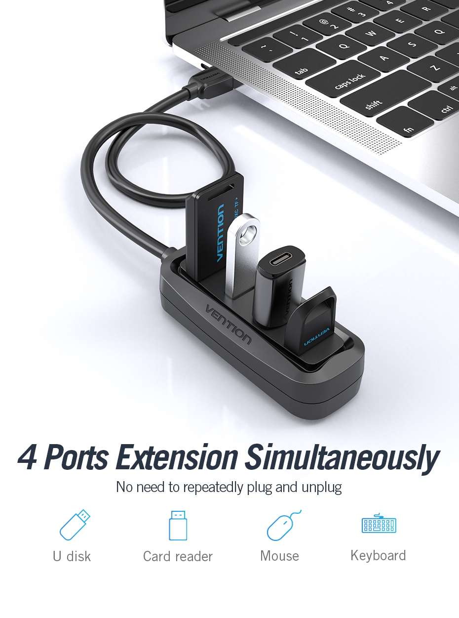Vention USB HUB 2.0 4 Ports USB Adapter Portable OTG Hub USB Splitter ...
