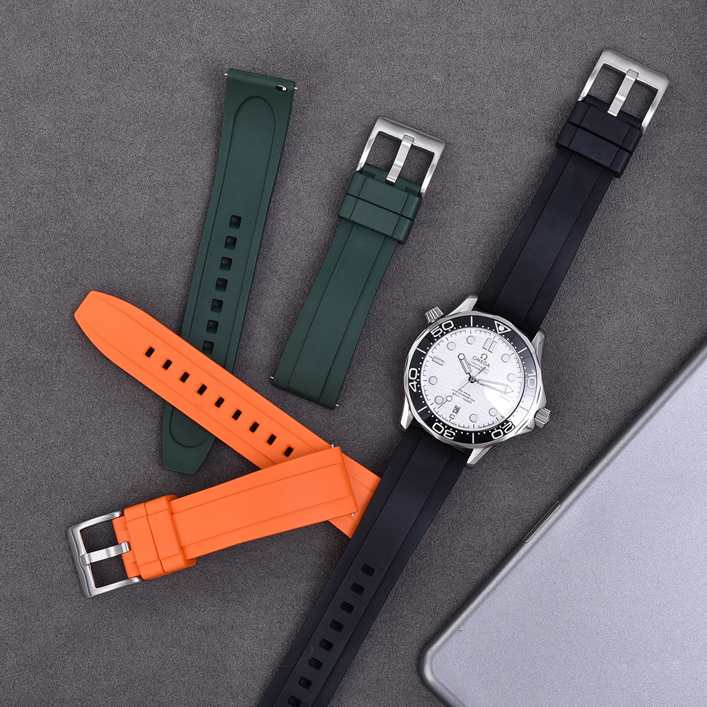 New FKM Rubber Strap 20mm 22mm 24mm Quick Release Strap Rubber Strap ...