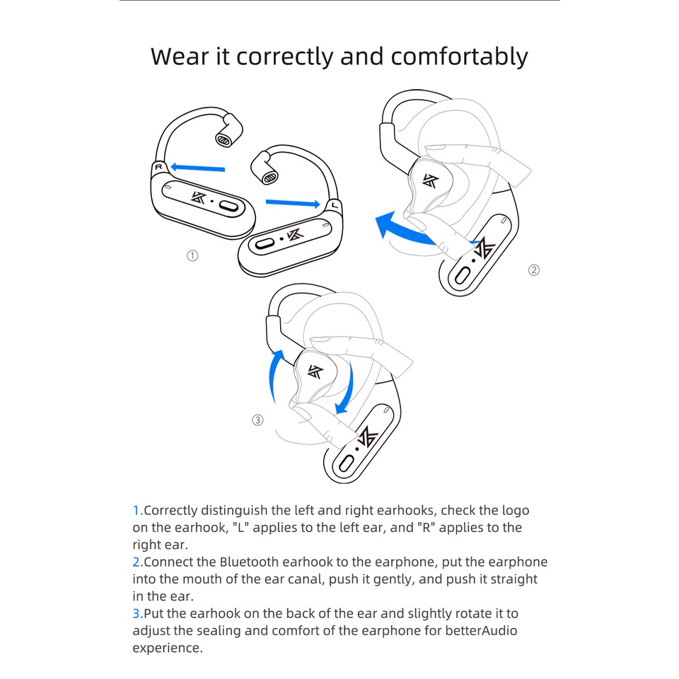 KZ AZ09 Pro Wireless Upgrade Bluetooth Earphone 5.2 Ear Hook B PIN/C ...