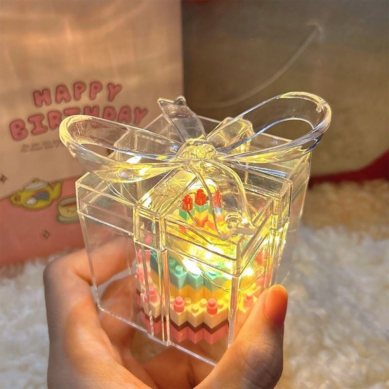 Building Block Birthday Cake Cute DIY Blocks Early Education Toys Small ...