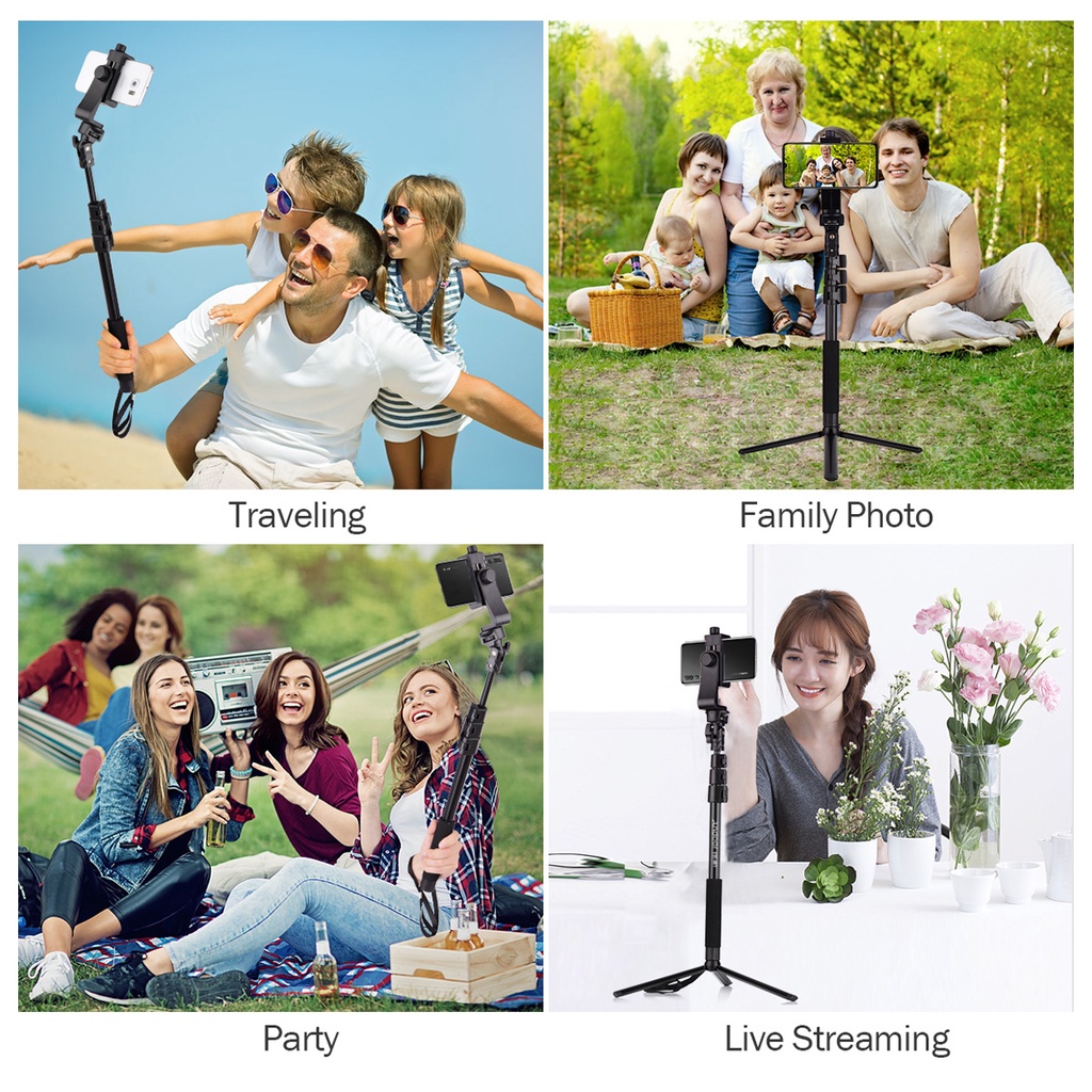 [Hot Sale] Andoer 54-inch Extendable Selfie Stick Tripod Stand Aluminum ...