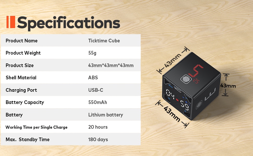 Llano Ticktime Cube Pomodoro Timer Time Management Tool | Shopee Philippines