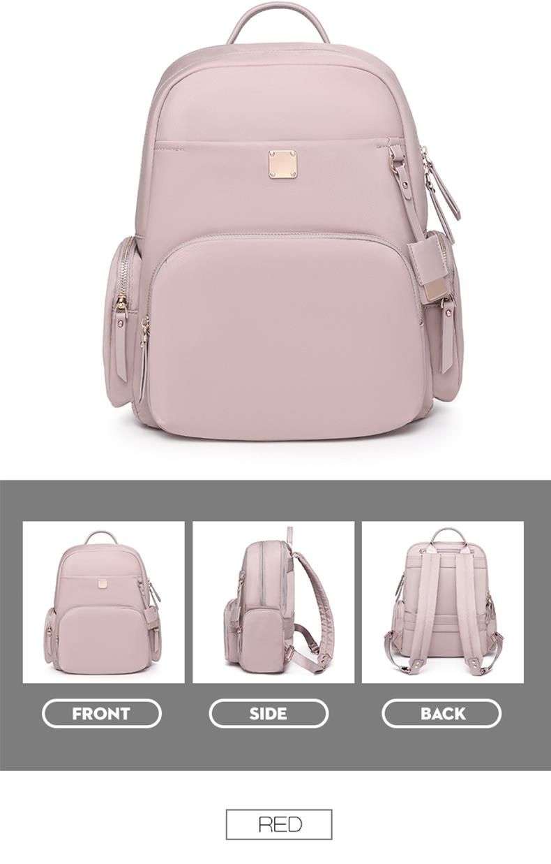 FULL DESIGN Clara Waterproof Nylon Laptop Backpack 14 Inch Large School ...