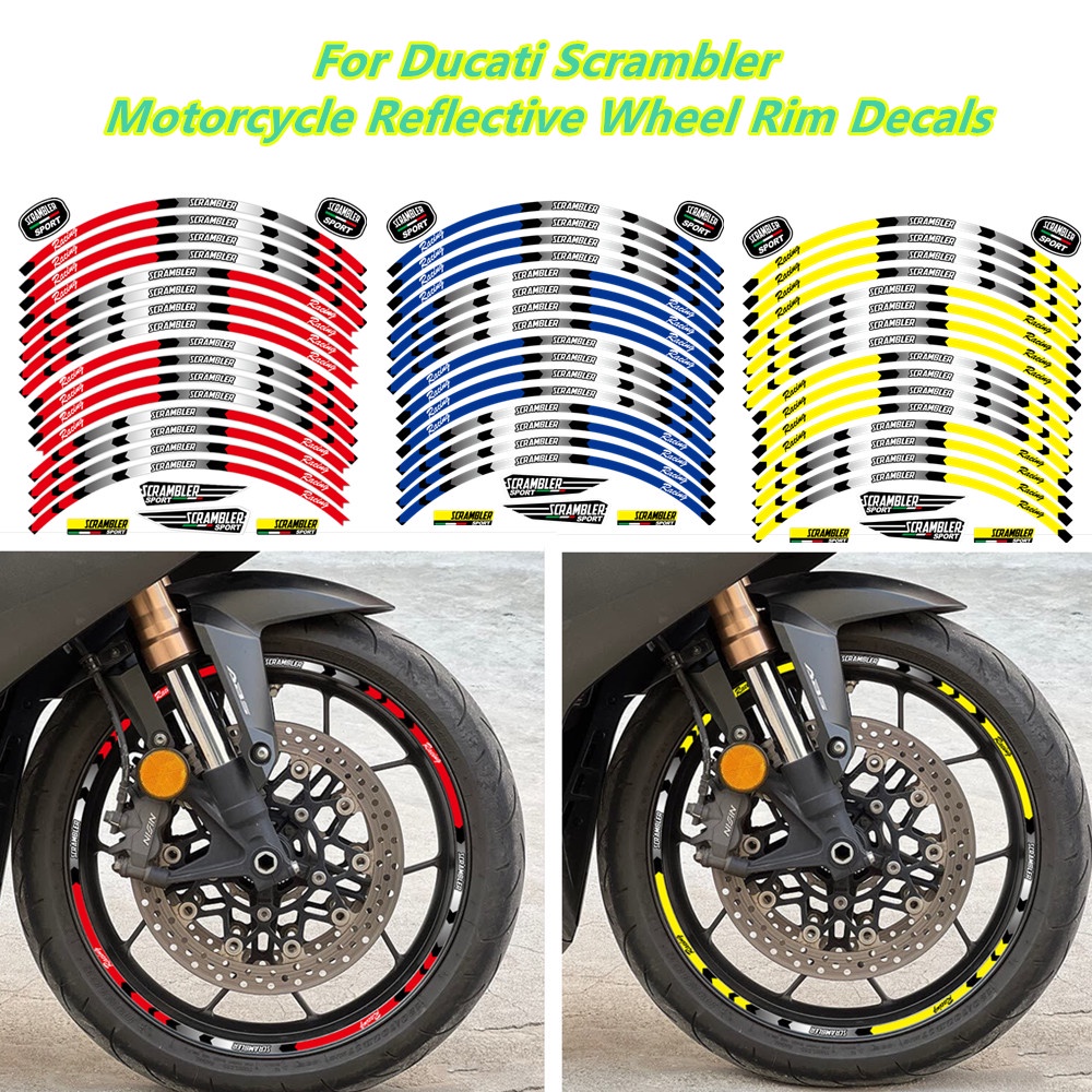 For Ducati Motorcycle Reflective Wheel Mags Decals Tape Stickers ...