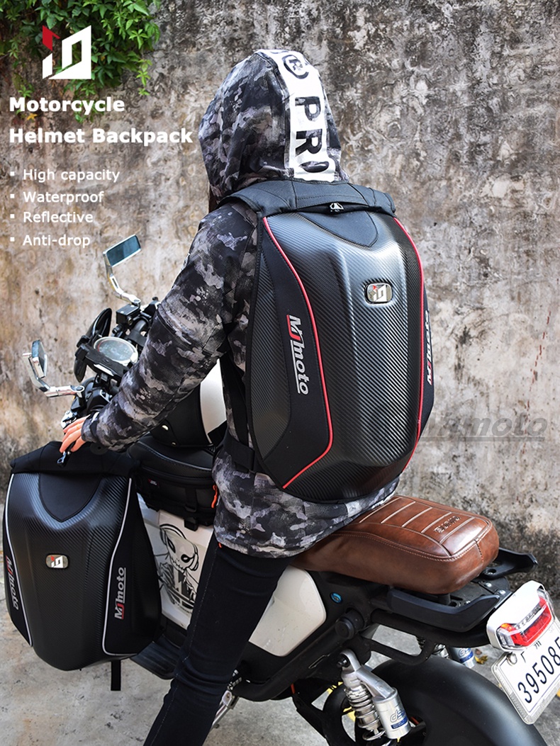 Carbon Motorcycle Backpack Waterproof Motocross Helmet Bag High ...