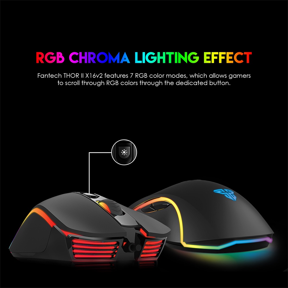 Fantech THOR II X16 V2 Programmable Macro RGB Gaming Mouse for laptop ...