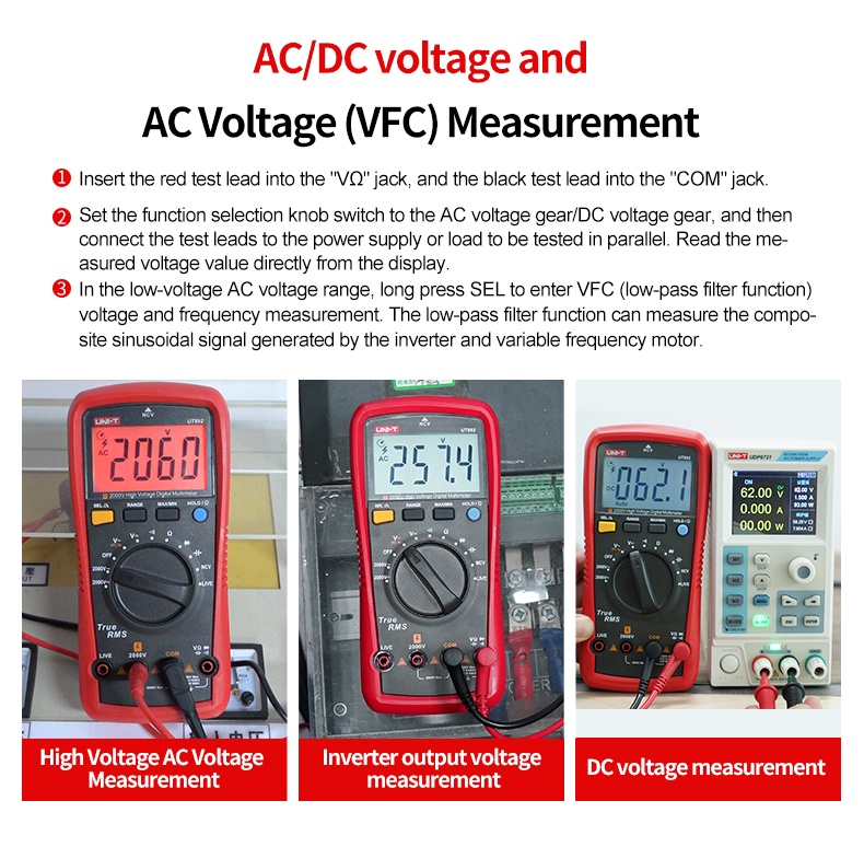 UNI-T UT892 2000V High Voltage Digital Multimeter For Mine AC DC ...