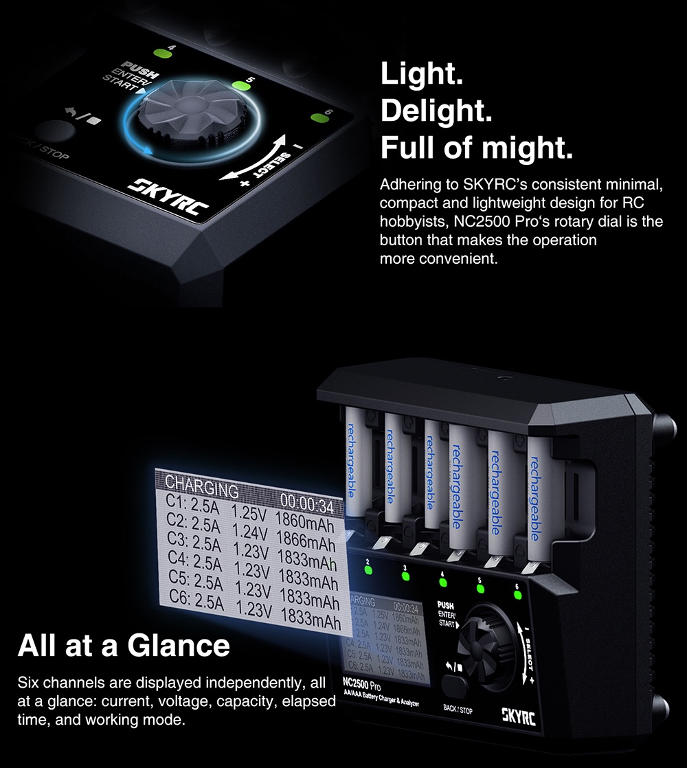 SKYRC Battery Charger MC3000 NC2500 Pro NC2200 for 18650 AA AAA Nimh ...