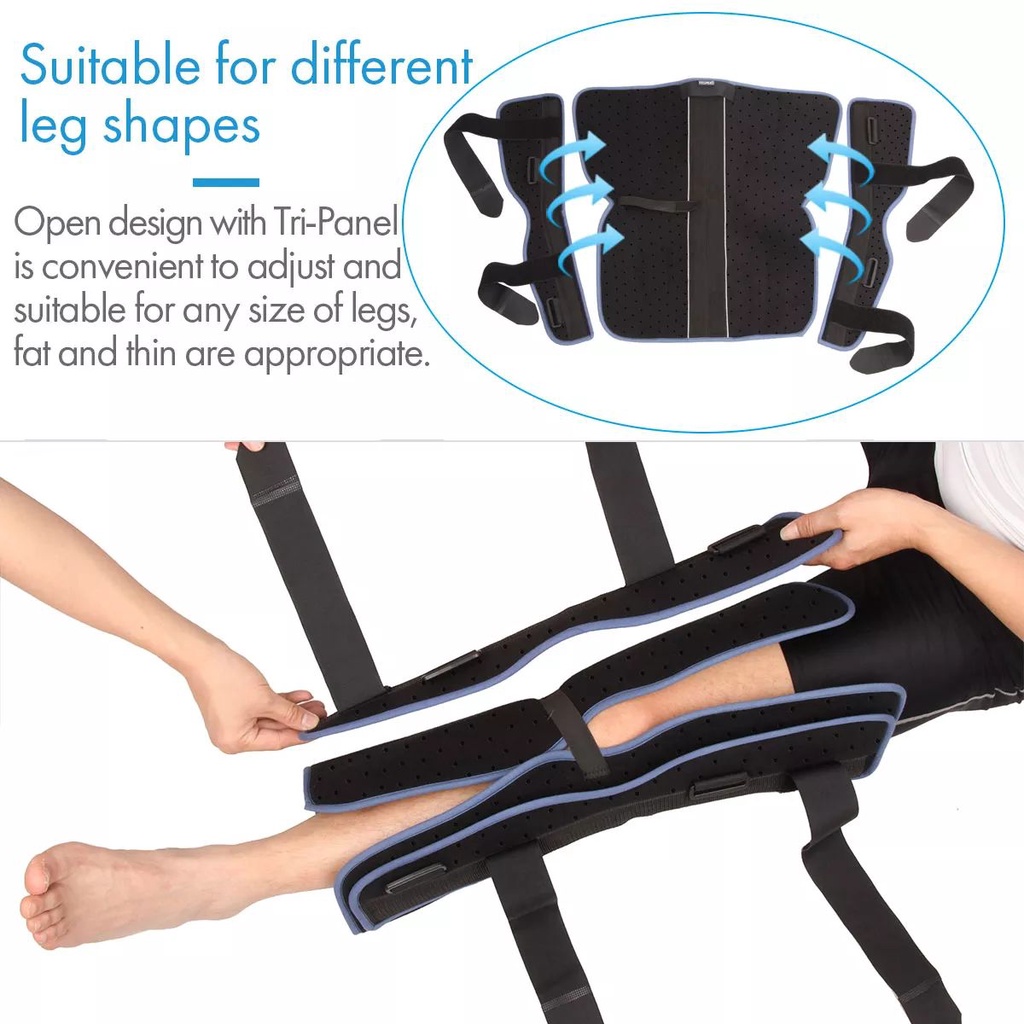 VELPEAU Tri-Panel Knee Immobilizer Brace - Straight Leg Immobilizer ...