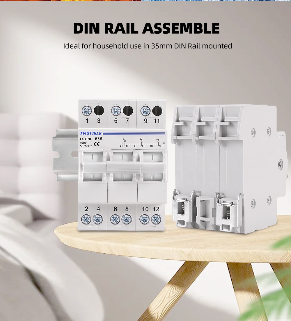 3P 40A 63A MTS Dual Power Manual Transfer Isolating Switch Interlock ...