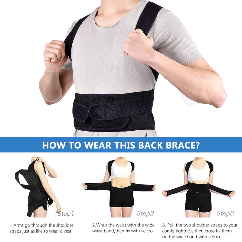 Straight Back Supporter Posture Adjustable Back Posture Corrector for ...