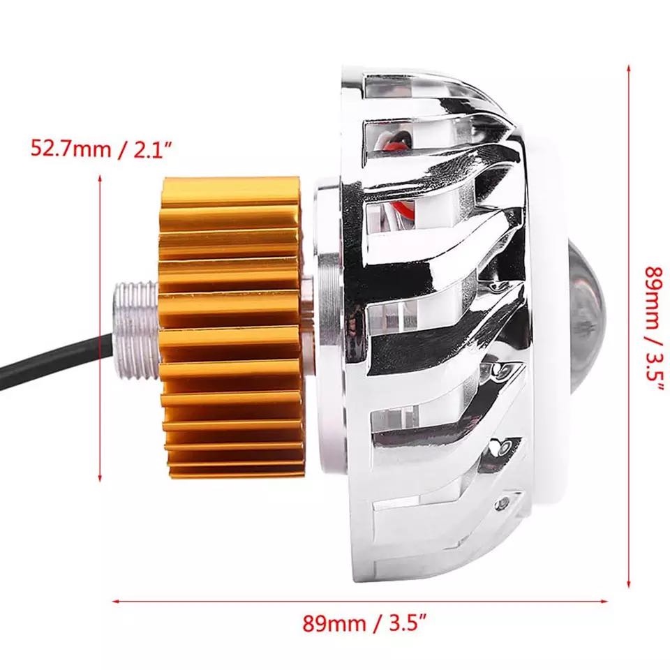 Motorcycle 12V-85V Projector Head Light Hi/Lo Beam LED Angel Devil Eye ...
