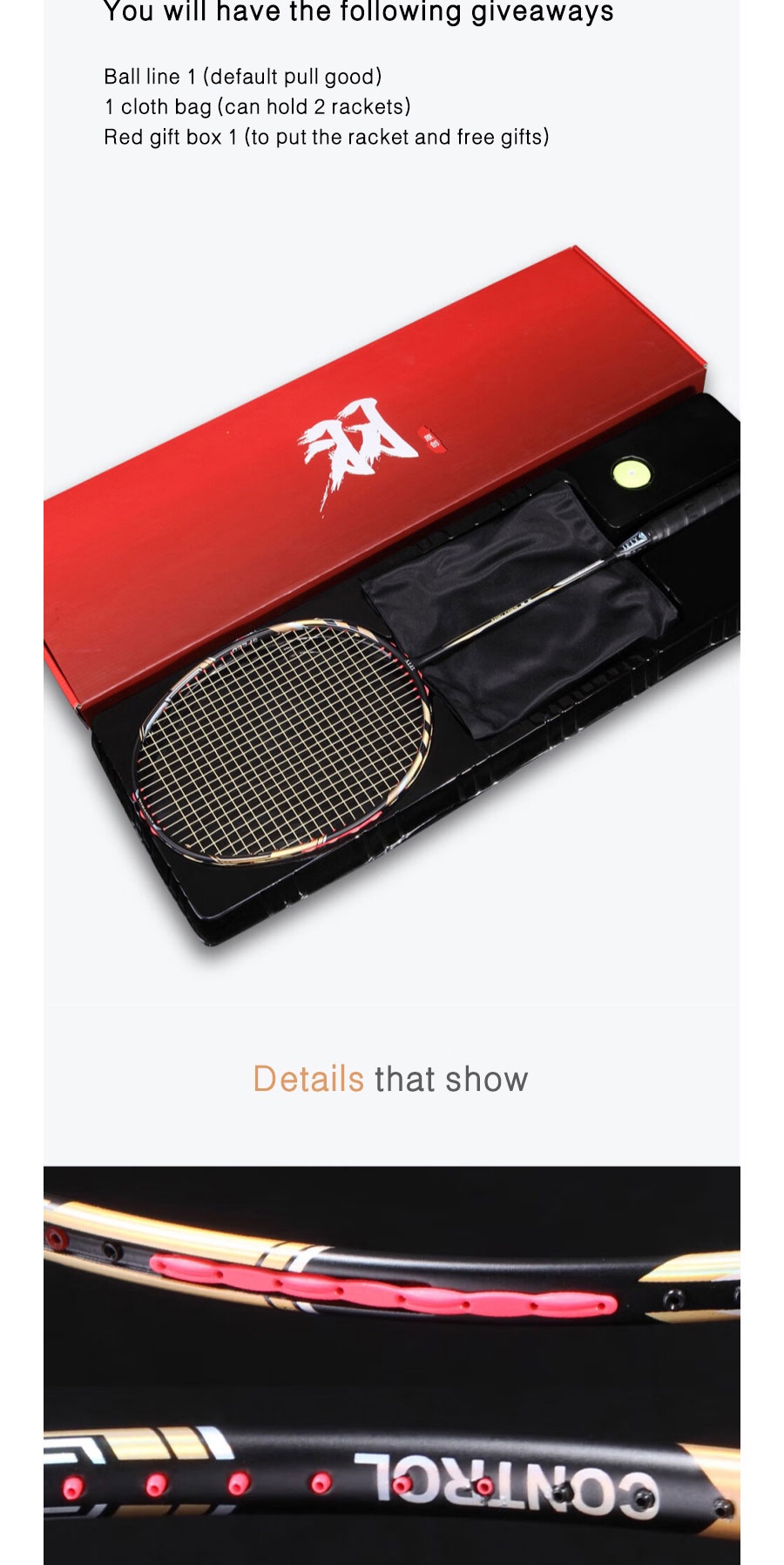 Alpsport Sc-Tfty 5u 35 Lbs Badminton Racket 100% Genuine Full Carbon ...