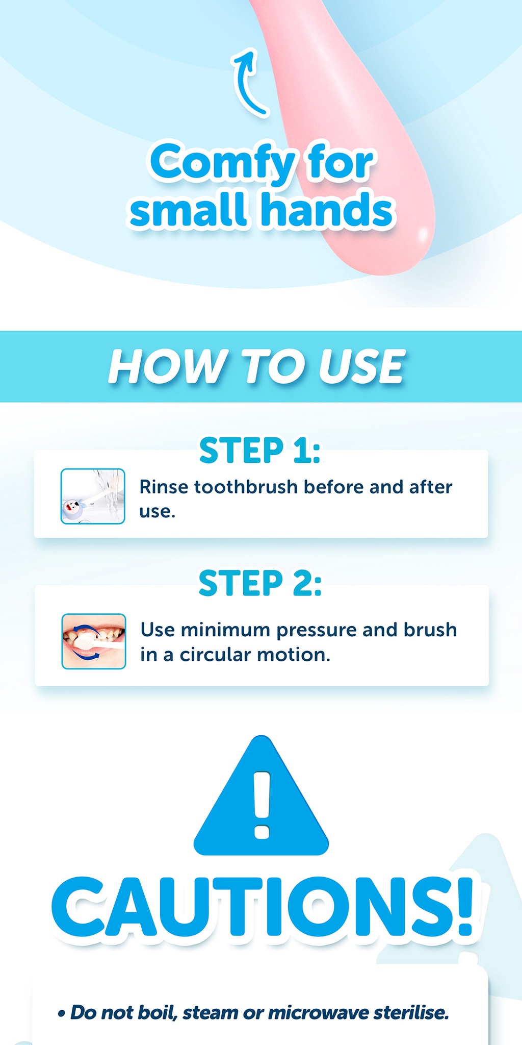 Uni-Love Infant to Toddler Toothbrush (0-2 Years Old) BLUE Pack of 2 ...