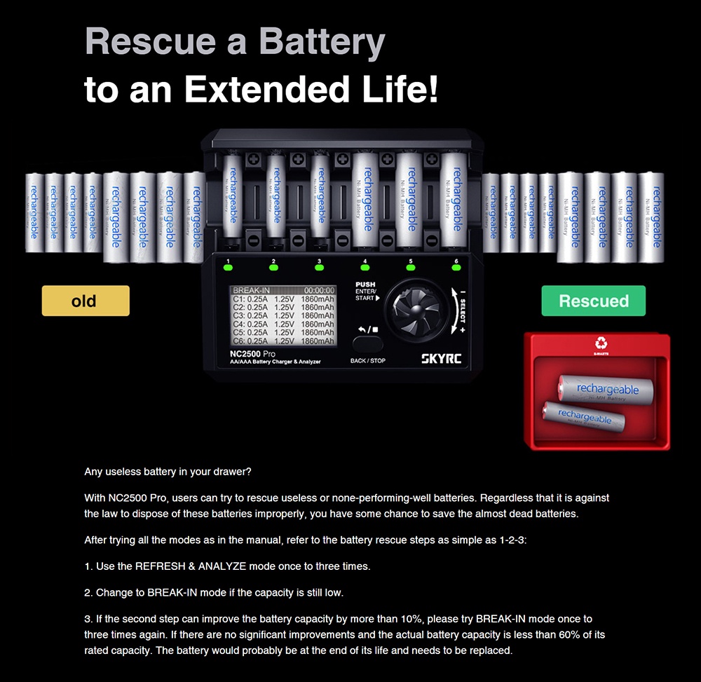 SKYRC Battery Charger MC3000 NC2500 Pro NC2200 for 18650 AA AAA Nimh ...