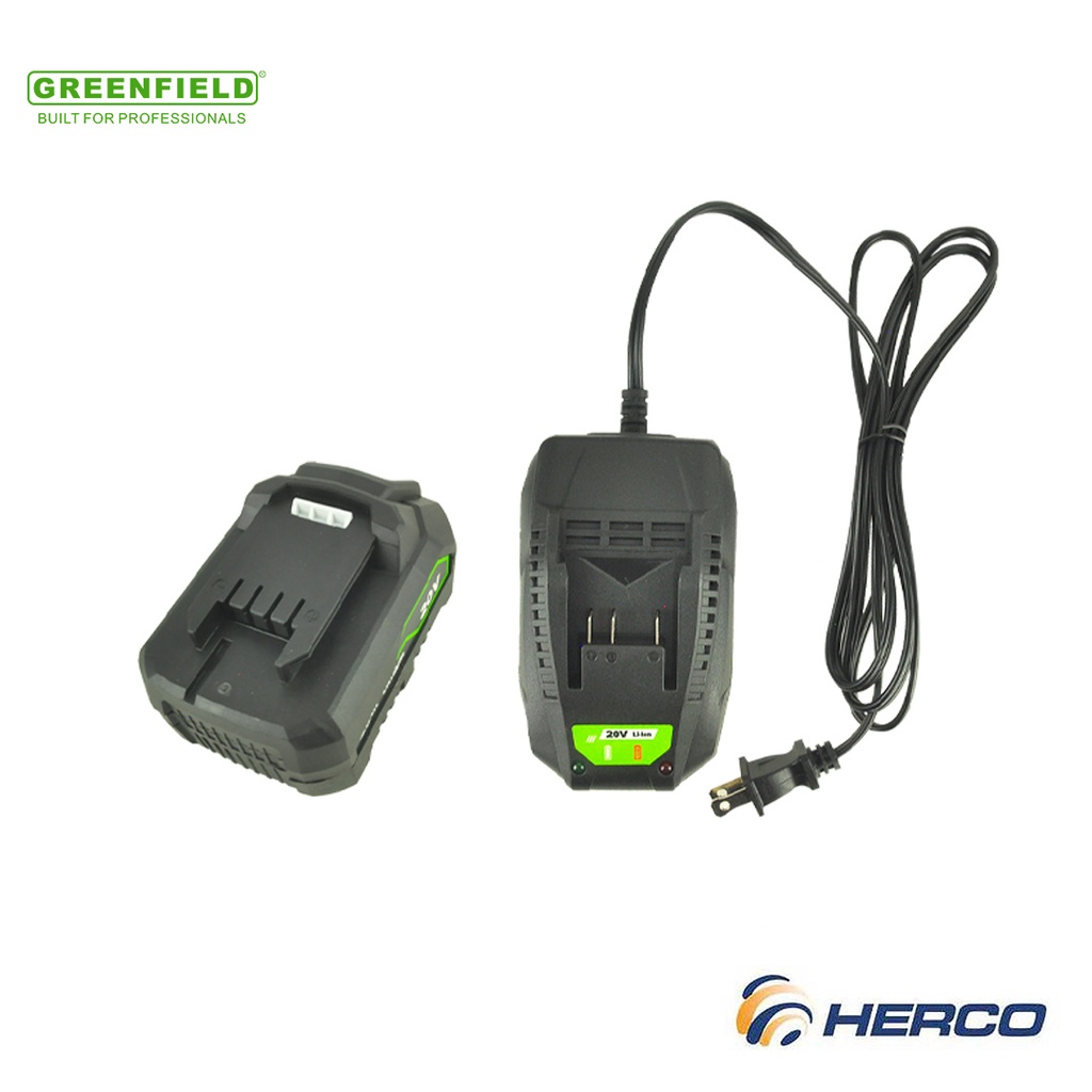 Greenfield Li-Ion 20V 4000mAh Battery + Greenfield Fast Charger For 20V ...