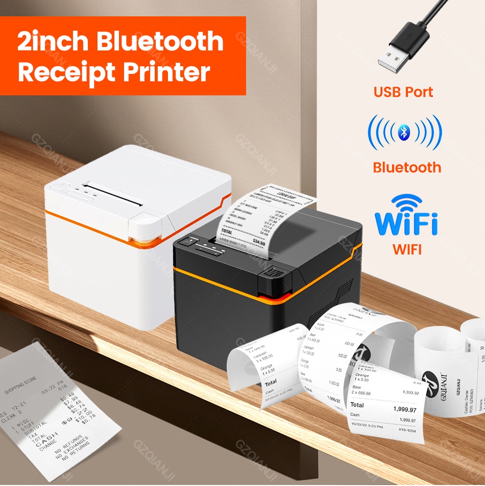 58mm USB WiFi Bluetooth Thermal Receipt POS Printer Bill Wireless ...