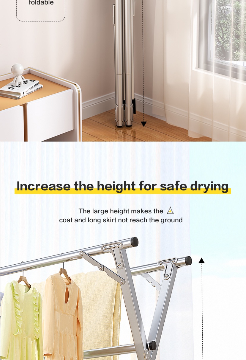 Foldable Sampayan Stainless Steel Clothes Hanger Drying Rack Indoor ...