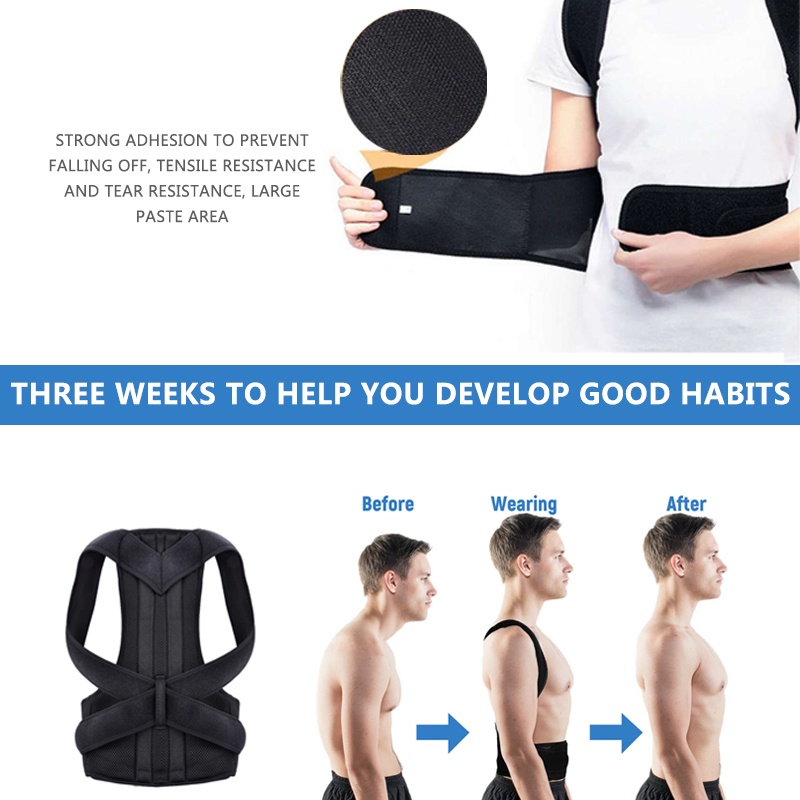 Straight Back Supporter Posture Adjustable Back Posture Corrector for ...