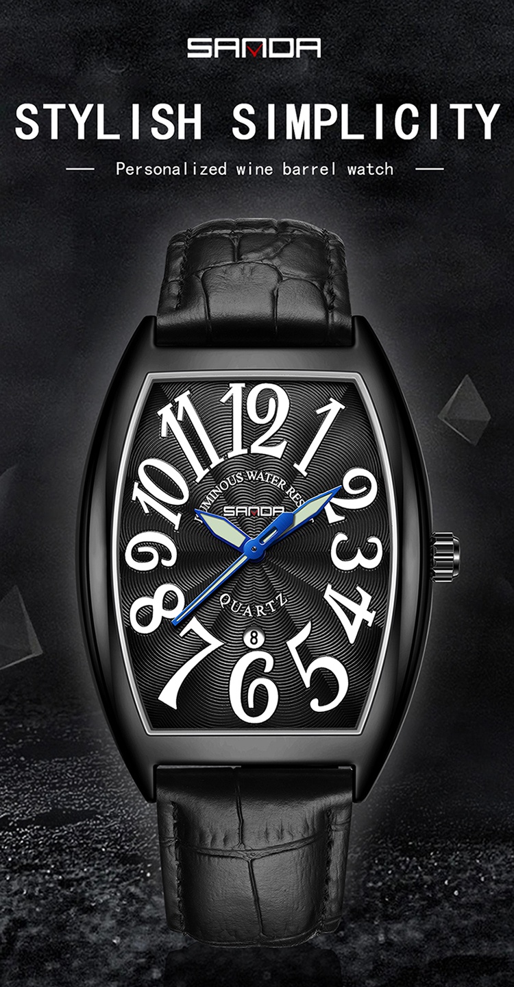 SANDA Luxury Creative Dial Large Character Waterproof Sports Men's ...