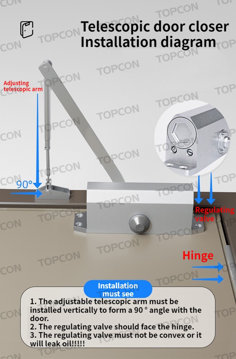 Automatic Door Closer Pneumatic Door Closer Hydraulic Spring Door Lock ...