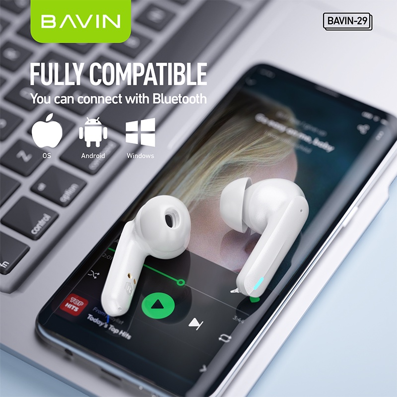 BAVIN BA29 TWS Wireless Bluetooth Earphone Bluetooth Wireless Earbuds ...