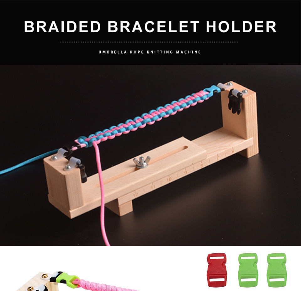Adjustable Paracord Jig Bracelet Maker, Wooden Frame for Braiding ...