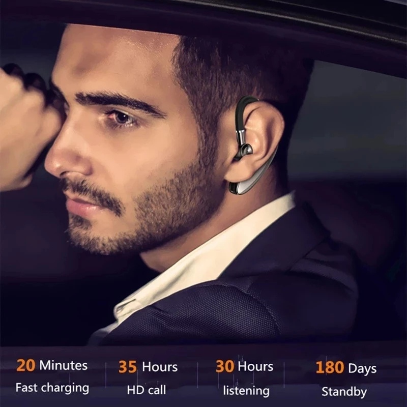 S109 Bluetooth Headset 5.0 Wireless Earphone Handsfree Business Driver ...