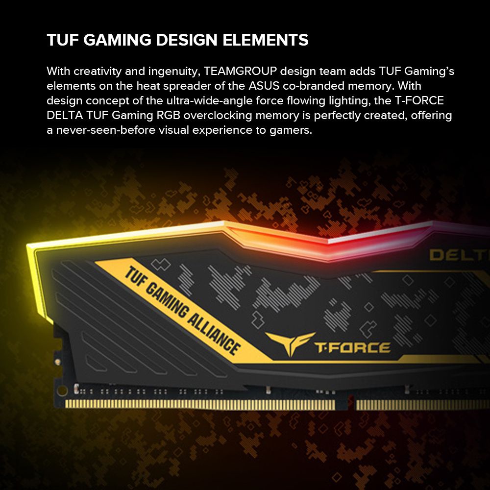 Team Elite Delta TUF RGB 16GB 2x8 3200Mhz Memory T-FORCE BLITZ control ...