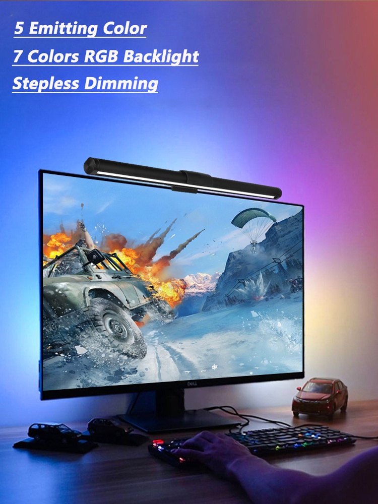 Dimmable RGB Monitor Light Bar Curved Screen Bar Computer Hanging ...