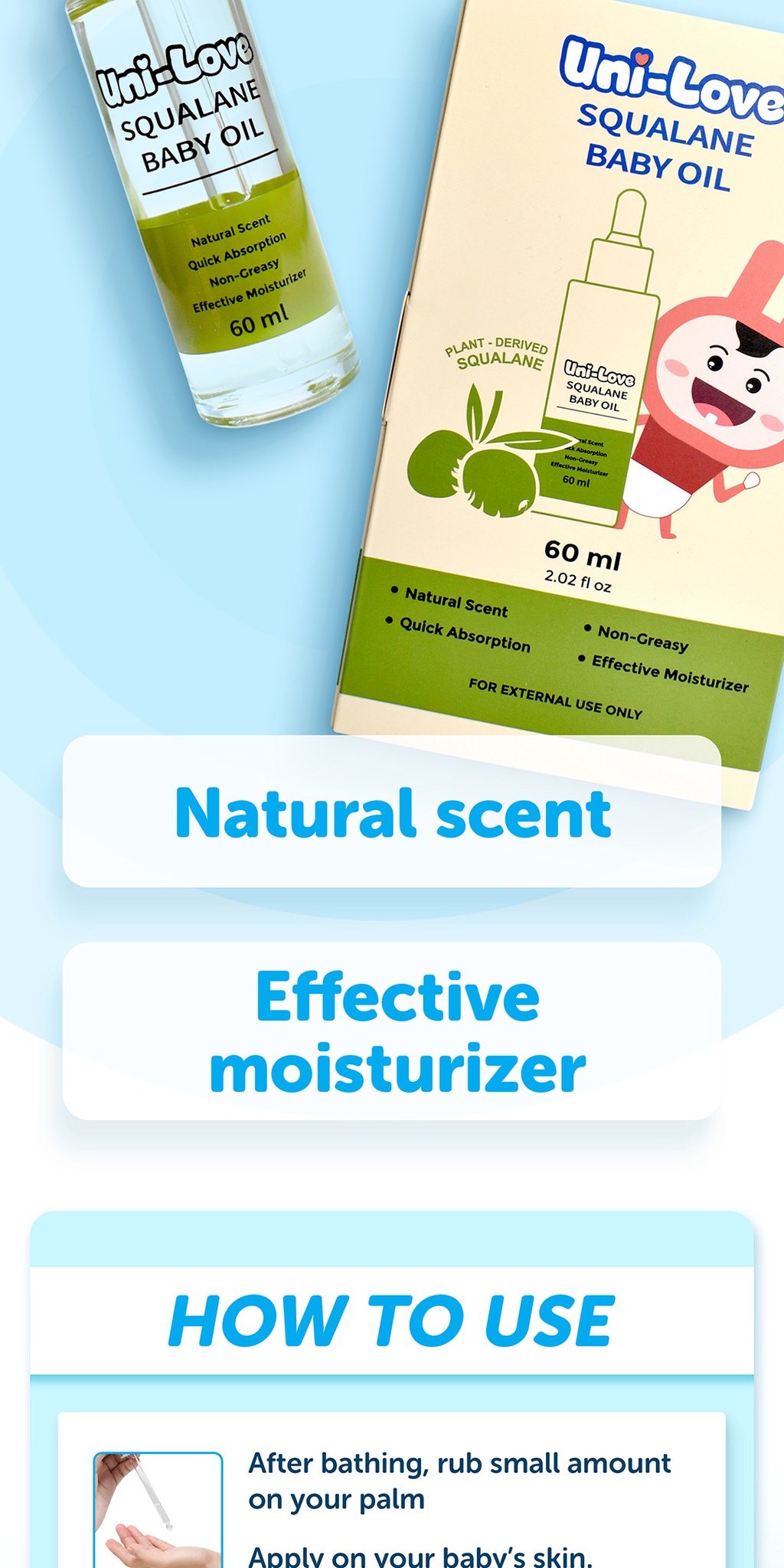 UniLove Squalane Baby Oil 60ml Bottle of 2 | Shopee Philippines