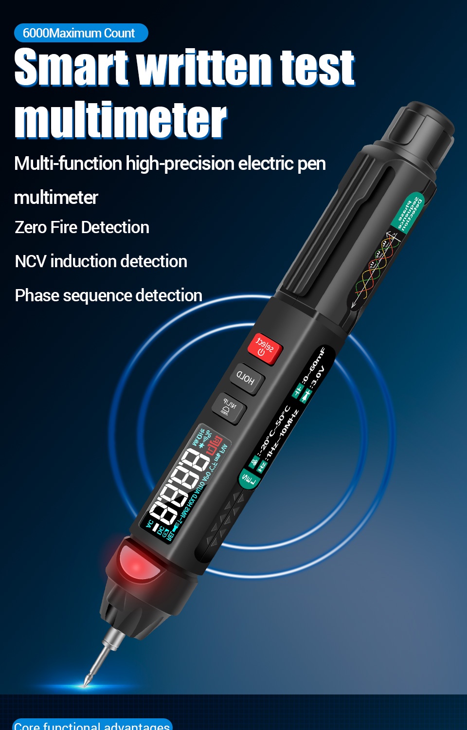 Aneng A3008 Digital 6000 Counts Intelligent Profesional Multimeter ...