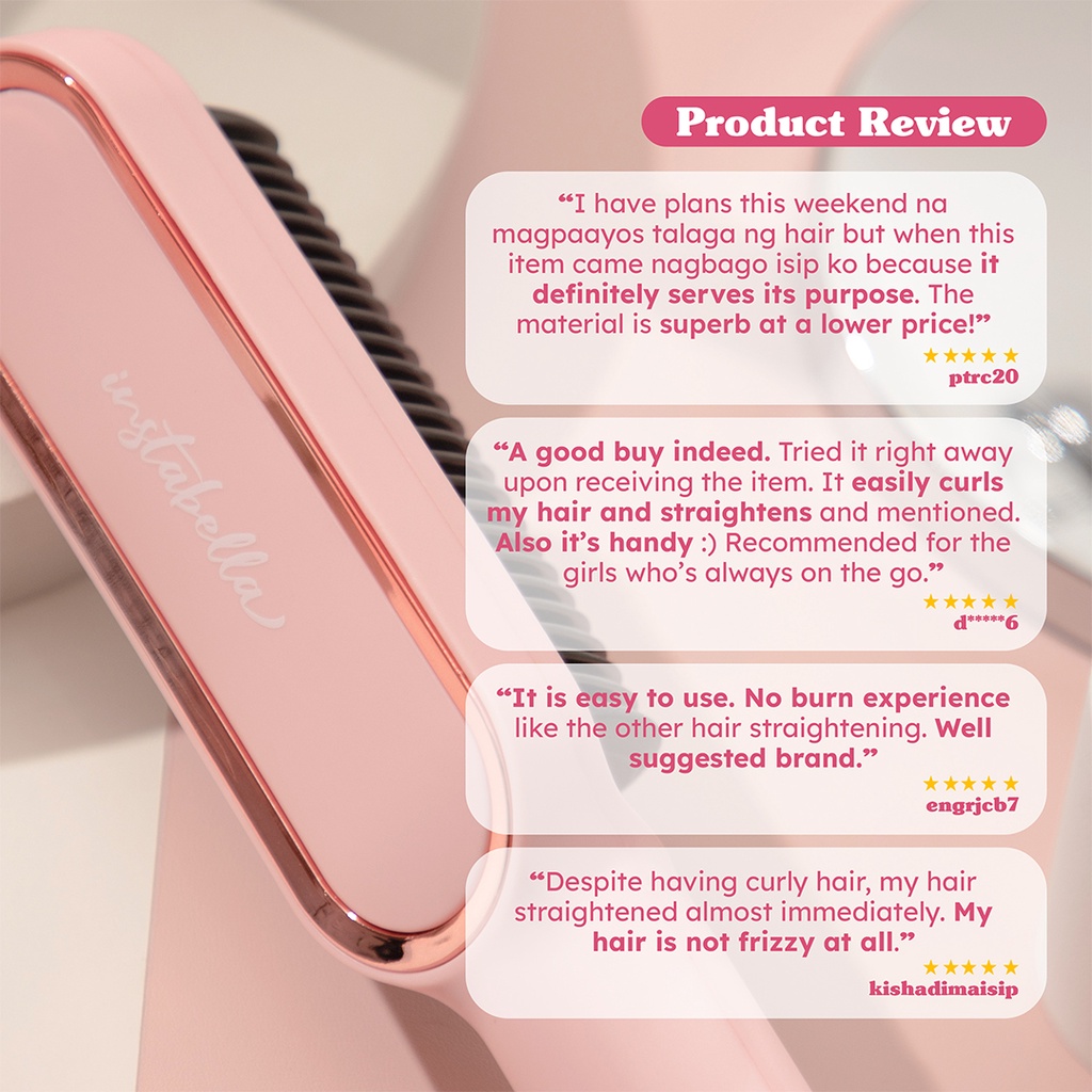 Instabella Fantasia 2 in 1 Straightening & Curling Comb hair brush ...