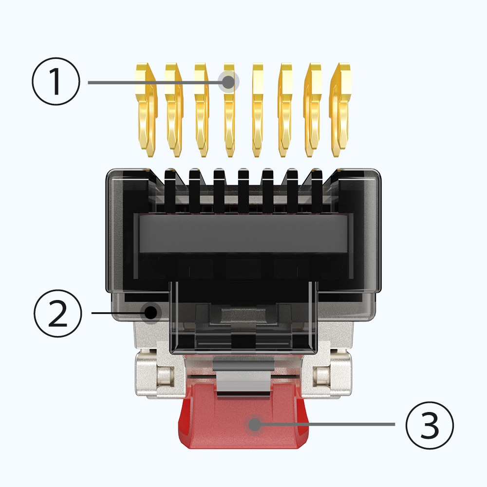 AMPCOM RJ45 Connector, CAT8 STP Tool Free Shielded Modular Plugs CAT7 CAT6A Zinc alloy Field ...