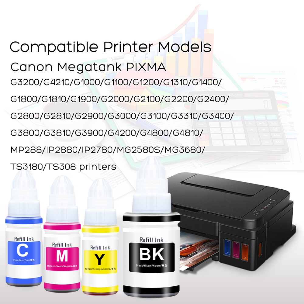 L&C Ink Refill ink for 790 890 Ink Dye Ink For Canon Printer G1010 ...