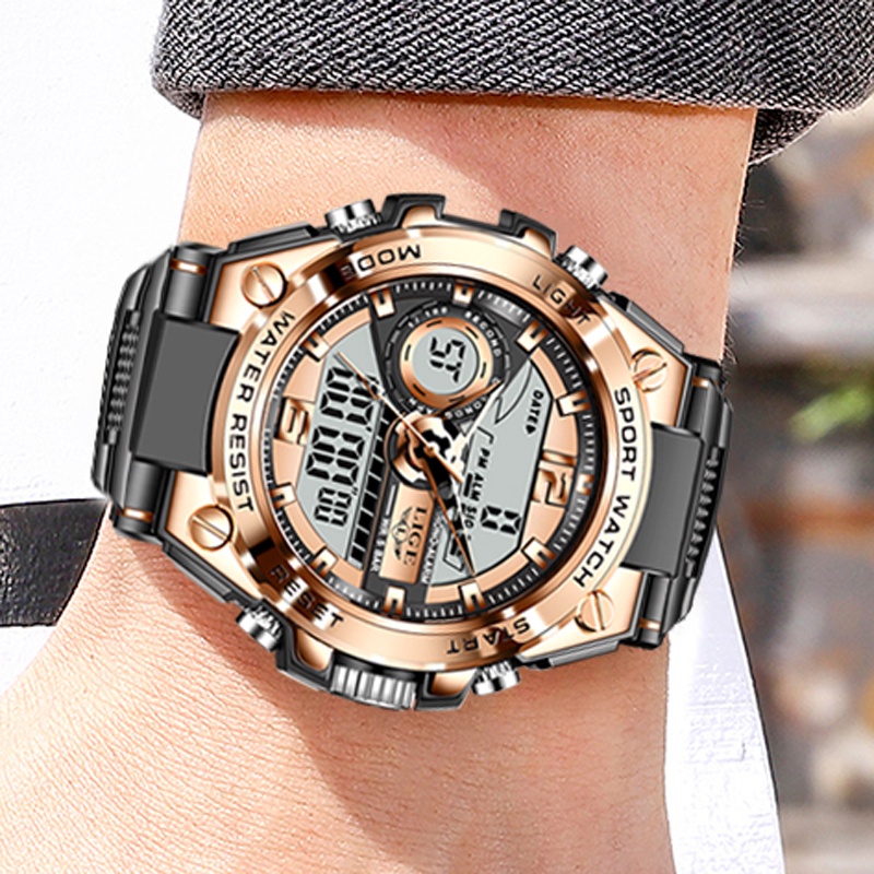 LIGE Official Digital Watch Relo Luminous Men Fashion Stopwatch ...